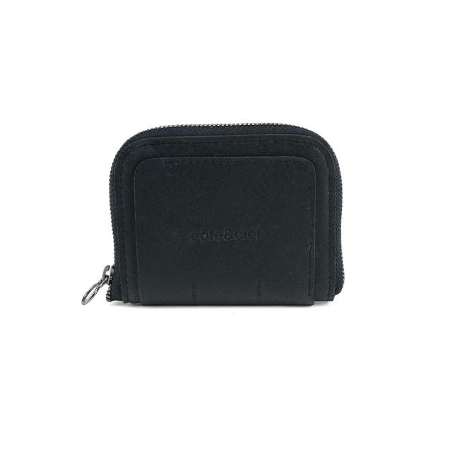 cote&ciel コートエシエルZIPPERED WALLET M PETITS BLACK サイフ 財布 パスポート パスケース 小物入れ 紙幣 小銭 カード レシート 領収書 ファスナー スリーブ 高級 ブランド ロゴ 折りたたみ 黒 ブラック CC-29058