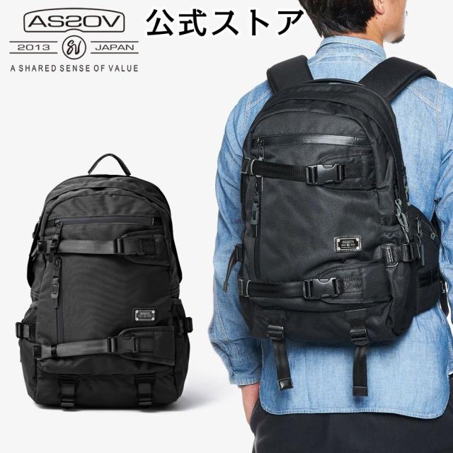 アッソブ公式通販 / AS2OV アッソブ リュック リュックサック バックパック メンズ ブランド おしゃれ メンズ レディースカジュアルバッグ アウトドアバッグ A4 B4 通勤 通学 PC収納 PC対応 / CORDURA DOBBY 305D  DAY PACK BLACK 061407