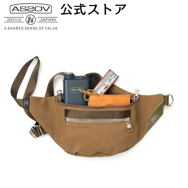 アッソブ公式通販 / AS2OV (アッソブ) ファニーパック ミニ ショルダーバッグ サブバッグ アウトドア 斜めがけ ショルダー ボディバッグ メンズ レディース カジュアルバッグ SHRINK NYLON FANNY PACK 091705