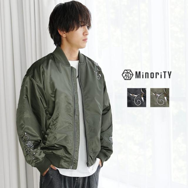 オーバーサイズ MA1 メンズ 中綿ブルゾン メンズ ビッグシルエット ミリタリージャケット メンズ ブルゾン メンズ 冬 キルティング マイノリティ