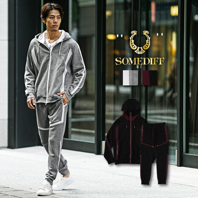 セットアップ メンズ 秋 ライン切替 フルジップ パーカー メンズ 30代 スウェットパンツ メンズ 40代 ジョガーパンツ スウェット メンズ 大きいサイズ 上下セット メンズ 黒 スリム ブラック グレー 秋服 秋物 秋冬 おしゃれ ちょいワル メンズファッション joker ジョーカー