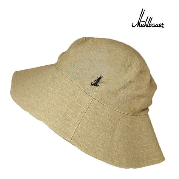 ミュールバウアー ジャパニーズリネン つば広 バケットハット カーキ ベージュ Muhlbauer 帽子 【代引き手数料無料】【送料無料】【smtb-k】【kb】