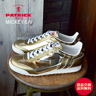 【返品交換送料無料】PATRICK パトリック MICKEY/LIV ミッキー/リバー　GLD ゴールド ディズニー コラボ 靴 スニーカー シューズ