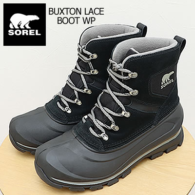 SOREL ソレル BUXTON LACE BOOT WP バクストンレース ブーツ ウォータープルーフ Black, Quarry ブラック,クォーリー ウィンター 防水 メンズ