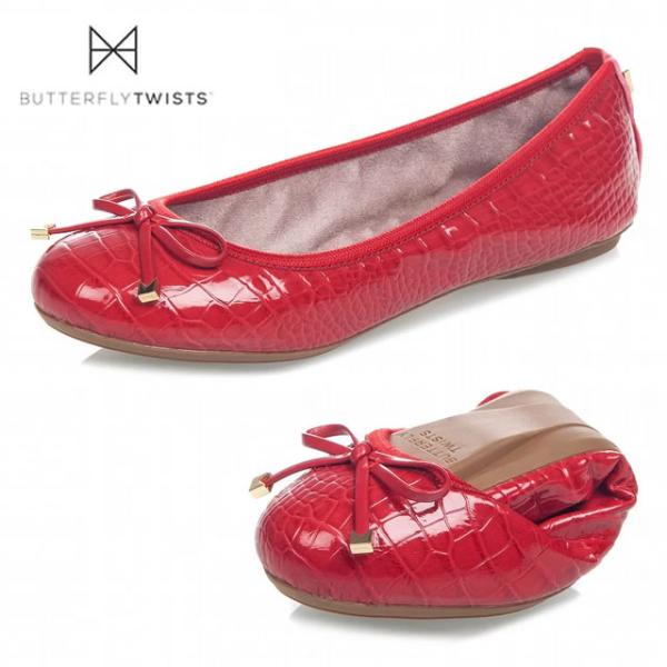 BUTTERFLY TWISTS バタフライツイスト 21059N FRANKIE フランキー レッド スリッポン 靴 フラットシューズ レディース 結婚式 授業参観 入学式 卒業式