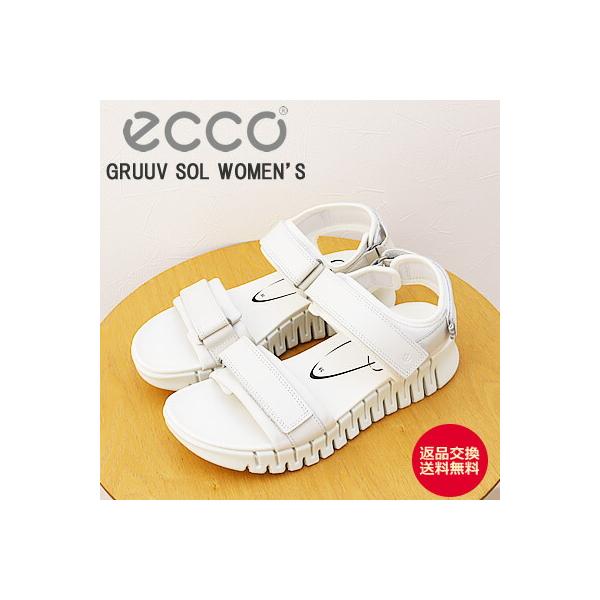 ECCO エコー GRUUV SOL WOMEN’S グルーブ ソル ウィメンズ  WHITE ホワイト コンフォート ストラップ SANDAL サンダル  レディース 返品交換送料無料