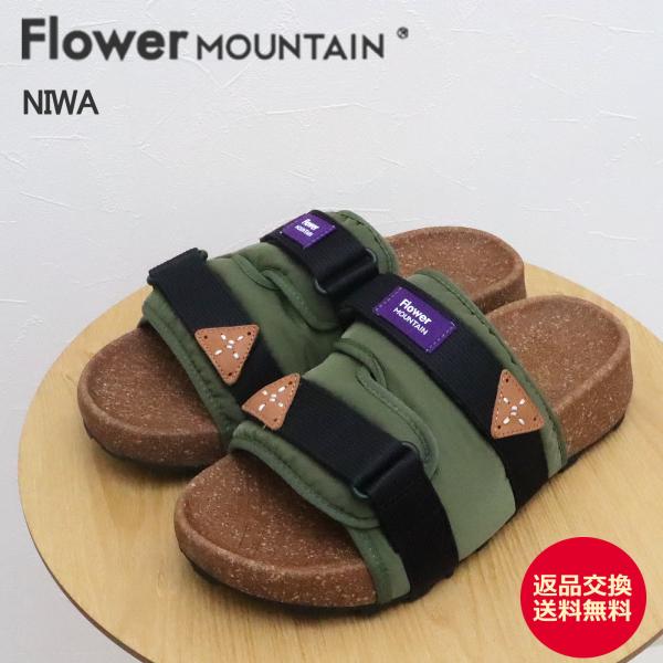 返品交換送料無料Flower MOUNTAIN フラワー マウンテン NIWA ニワ KHAKI/BLACK カーキ/ブラック アウドドア サンダル