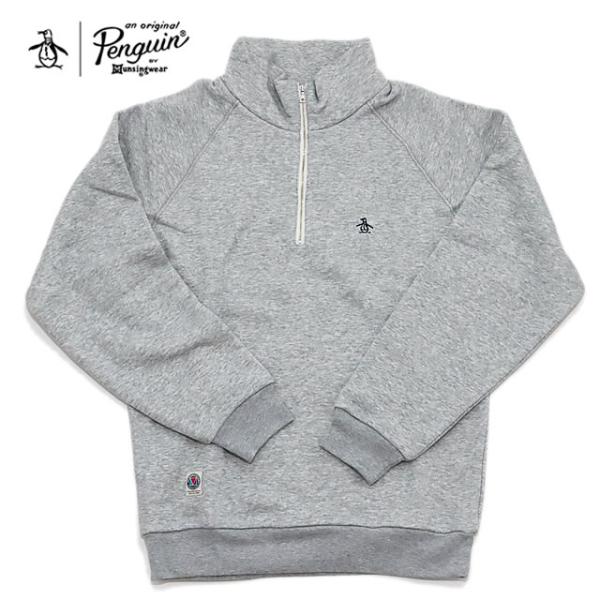 即納 Penguin by Munsingwear ペンギン バイ マンシングウェア HALF ZIP SWEAT SHIRT ハーフジップ スェット シャツ GRAY グレー メンズ 【正規取扱店】