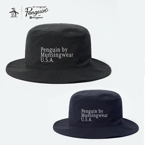 即納 Penguin by Munsingwear ペンギン バイ マンシングウェア Bucket Hat バケット ハット  BLACK ブラック NAVY ネイビー ゴルフ バケットハット 正規取扱店