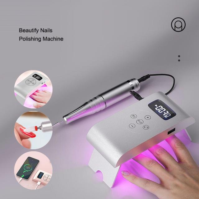 UVライト付き充電式ネイルマシーン AST（送料無料）電動ネイルマシン ネイルドリル 電動ネイルファイル ネイルマシーン ハードジェルネイル オフ ジェルネイル セルフネイル ネイルオフ ケア ネイルビット ネイルライト UVライト レジン ハンドメイド