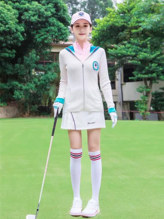 ゴルフ レディース ニット 長袖 セーター コート カーディガン フード付き 防寒 運動着