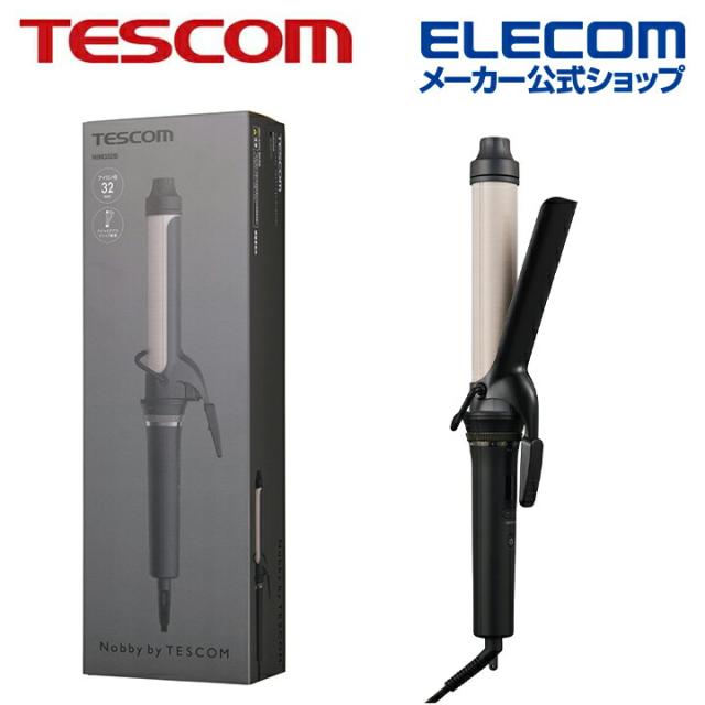 テスコム TESCOM ヘアーアイロン プロフェッショナル プロテクトイオン カールアイロン 32mm径 AC式 ヘアー アイロン Nobby by TESCOM カール 32mm ブラック ┃NIM332B-K
