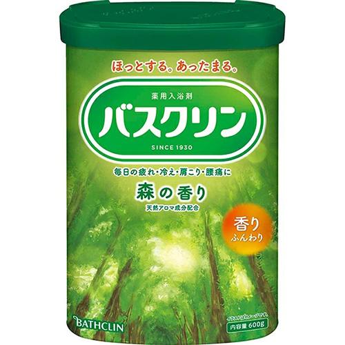 バスクリン 森の香り 600g（約30回分） ×15個（1ケース）  /入浴剤 /森の香り /ウッディグリーンの湯（透明タイプ）