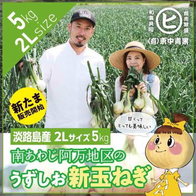 淡路島産 新玉ねぎ【うずしお新玉ねぎ 2L 5kg 】東中青果 うずしおファームの通販はau PAY マーケット - 有限会社東中青果 | au PAY マーケット－通販サイト