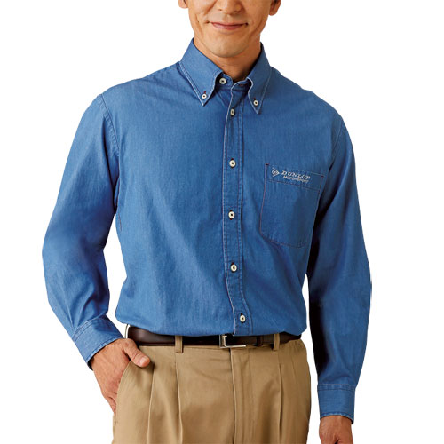 デニムシャツ カジュアルシャツ ダンロップ・モータースポーツ デニムシャツ（2色組） トップス メンズ 紳士 シニア カジュアルシャツ シニアファッション 50代 60代 70代 80代 父の日 お父さん　fri　p16575