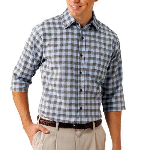 格子柄 7分袖シャツ 3色組 綿100％ カジュアルシャツ チェック 七分袖 トップス メンズ 紳士服 シニア 男性 青 黄色 薄紫 綿シャツ ブルー イエロー パープル コットン 胸ポケット付き シニアファッション 40代 50代 60代 70代 80代 父の日 お父さん 春夏　fri　p16941