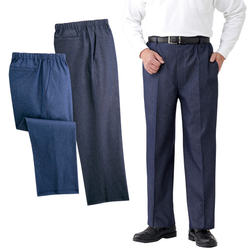 ジーンズ ジーパン 広島デニム パンツ メンズ 日本製 広島産 デニム ウエストらくらくパンツ 2色組 選べる股下丈 長ズボン 紳士服 シニア 男性 デニムパンツ ブルー ネイビー 青 紺色 ファッション 40代 50代 60代 70代 80代 お父さん 裾上げ済み　natu　p20374　p27838