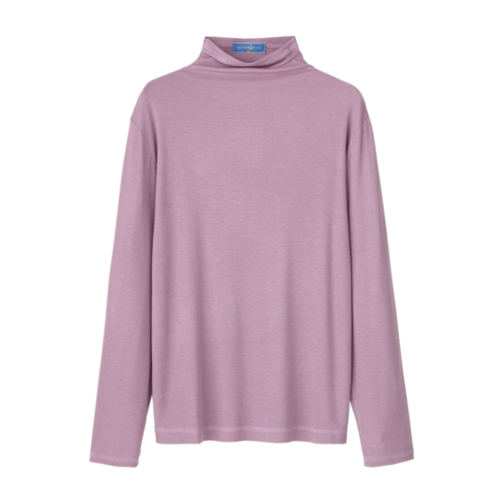 ハイネック 長袖シャツ カットソー シャツ レディース 日本製 ボトルネックプルオーバー 全3色 婦人服 ミセス シニア 女性 ブルー グリーン パープル 青 緑 紫 シンプル 無地 ボトルネック シニアファッション 40代 50代 60代 70代 80代 母の日 お母さん 春夏　fuji　p21068