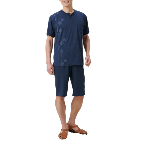 一部完売　ルームウェア メンズ 春夏 さらっと快適！ 和柄プリントホームウェア（2色組） 上下セット 部屋着 メンズ 紳士服 シニア 男性 ルームウェア シニアファッション 50代 60代 70代 80代 父の日 お父さん　fri　p21412　p26027