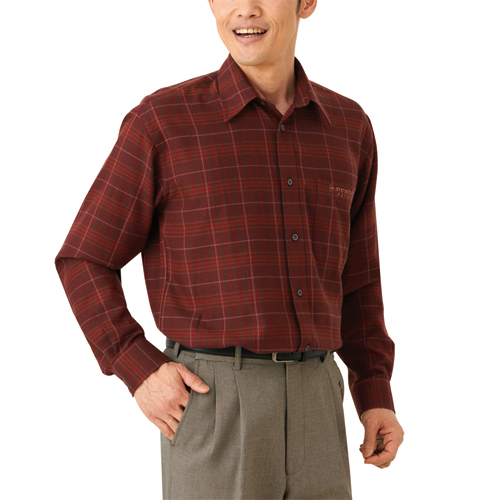 長袖シャツ メンズ シニア 秋冬 ダンロップ・リファインド やわらかチェック柄シャツ（3色組） 選べる袖丈 紳士服 シニア 男性 シニアファッション 50代 60代 70代 80代 父の日 お父さん 秋冬　fri　p21726