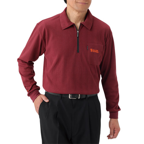 ニットシャツ メンズ シニア サルーンエクスプレス シルキーストライプ長袖シャツ（3色組） カジュアルシャツ 紳士服 男性 ホワイト レッド ブラウン 白 赤 茶色 ジップアップ ファッション 40代 50代 60代 70代 80代 父の日 お父さん シンプル　sai　p22536　p25725