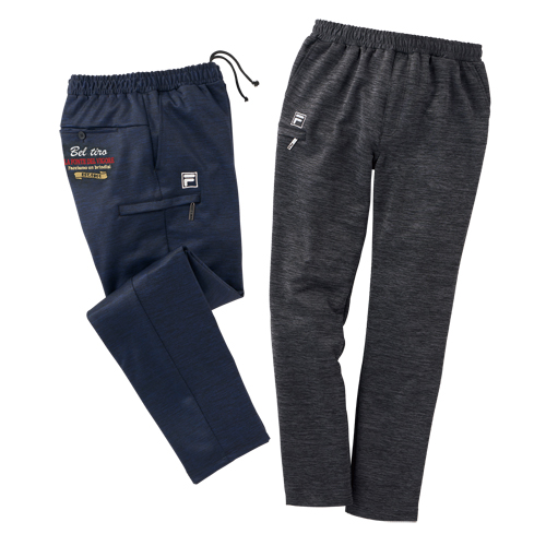 ジャージ フィラ 杢調年間ジャージパンツ 2色組 選べる股下丈 ジャージ スウェットパンツ ネイビー グレー メンズ 紳士服 シニア 男性 シニアファッション 50代 60代 70代 80代 父の日 お父さん シンプル FILA ルームウェア　fri　p23850　p26419