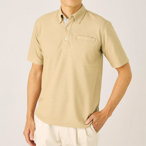 ポロシャツ ボタンダウン 半袖 無地 メンズ クールビズ シニア 春夏 キシリトール加工 接触冷感お出かけポロシャツ 3色組 紳士服 男性 グレー ネイビー ベージュ 紺色 シンプル シニアファッション 40代 50代 60代 70代 80代 父の日 お父さん 春物 夏物　fri　p24494