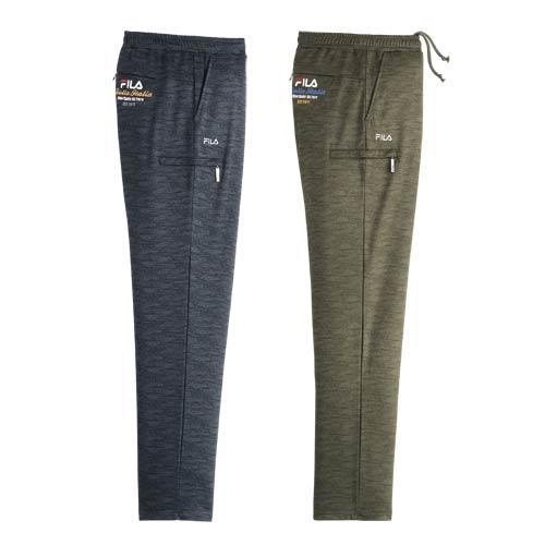 フィラ ファスナー付きイージーパンツ 2色組 選べる股下丈 fila 楽ちんパンツ ズボン メンズ 紳士服 シニア 男性 グレー カーキ ロゴ 接触冷感 吸汗速乾 サマーパンツ シンプル シニアファッション 40代 50代 60代 70代 80代 父の日 お父さん 春夏　fri　p25883