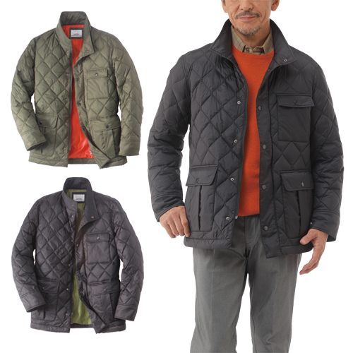 ダウンジャケット ライトダウン スタンドカラー はっ水加工 メンズ 撥水ダイヤキルトライトダウンジャケット 全2色 紳士服 シニア 男性 軽い ブラック ダークグリーン カーキ キルティング コート 無地 シンプル 40代 50代 60代 70代 80代 父の日 お父さん 秋冬　how　p26827