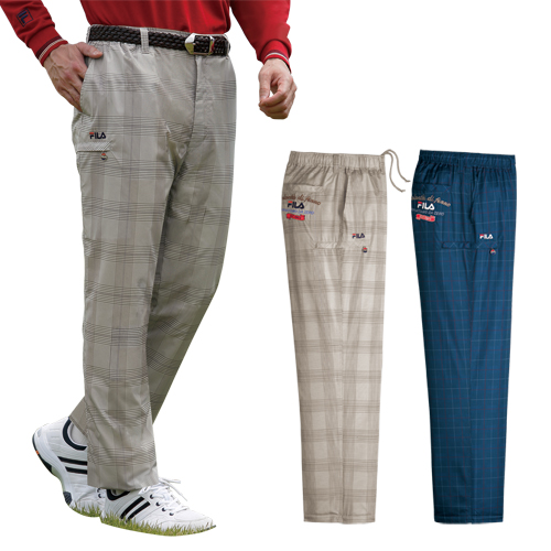 カーゴパンツ イージーパンツ ズボン メンズ フィラ チェック柄 裏フリースカーゴパンツ 2色組 選べる股下丈 紳士服 シニア 男性 ベージュ ネイビー チェック あったかパンツ 暖かい シンプル 撥水加工 ファッション 50代 60代 70代 80代 父の日 お父さん 秋冬　fri　p26829