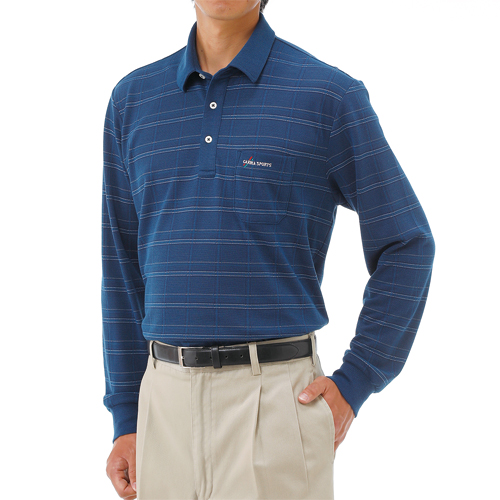 カルビアスポーツ 裏起毛格子柄ニットシャツ 2色組 ポロシャツ チェック 長袖 裏起毛 メンズ 紳士服 シニア 男性 大人 グレー ブルー リブ袖 胸ポケット 青 灰色 シンプル シニアファッション 40代 50代 60代 70代 80代 父の日 お父さん 秋物 冬物 秋冬　uka　p27267