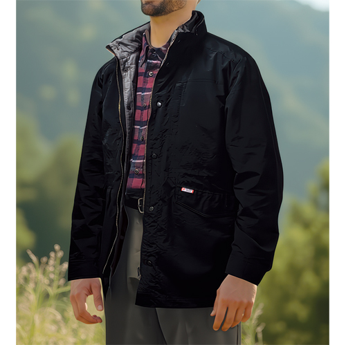 3シーズン対応！マルチフィールドジャケット 全2色 ジャケット ミリタリージャケット ベスト付き 撥水加工 メンズ 紳士服 シニア 男性 大人 濃緑色 黒 グリーン ブラック カーキ はっ水 無地 シンプル 40代 50代 60代 70代 80代 90代 父の日 お父さん 秋冬春　fri　p27690