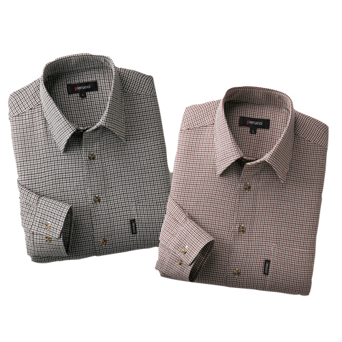 ピエルッチ ウール入り千鳥柄シャツ 2色組 カジュアル ウール混 毛混 長袖 千鳥格子 メンズ 紳士服 シニア 男性 大人 シャツ ワインレッド グレー シンプル 上品 レギュラーカラー シニア 40代 50代 60代 70代 80代 90代 父の日 お父さん 秋冬 ウール混シャツ　sai　p27704