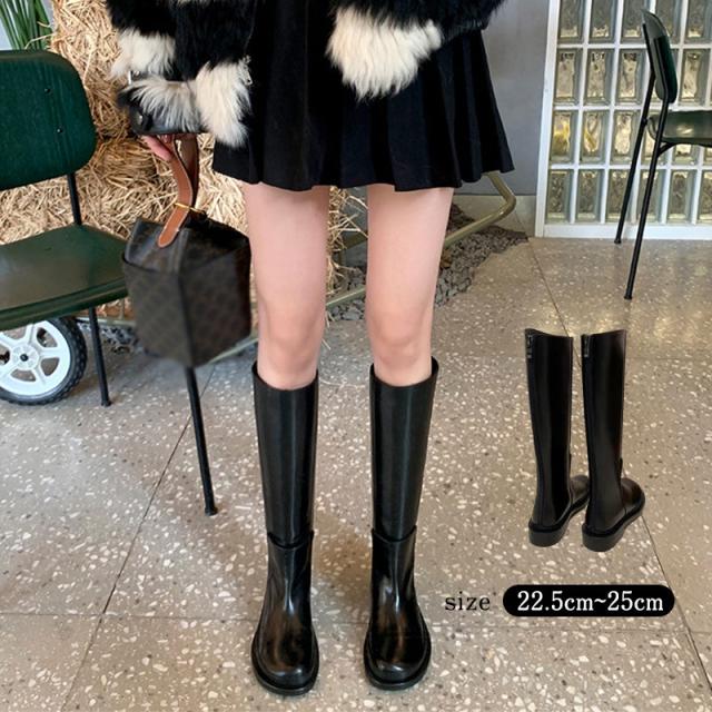 ロングブーツ レディース 美脚 ブーツ おしゃれ 長靴 脱げない 歩きやすい 保温 あたたかい 秋 冬 ギフト 韓国風 スプライシ