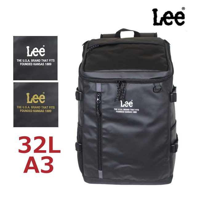 高校生 通学 リュック 女子 人気 ブランド Lee リーstrong  スクエアリュック 32L A3対応 320-4920 バッグ 通学用リュック 丈夫 バックパック 男子 男の子 メンズ 女の子 レディース 中学生 大学生 通勤 黒 遠足 a4 B4 リュックサック 黒 ブラック 林間学校 サブバッグ 部活