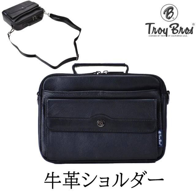 ショルダーバッグ メンズ 本革 TroyBros トロイブロス 牛革シュリンク 横型ショルダーバッグ L 7014 ショルダーバッグ 斜めがけ ショルダーバッグ 小さめ ショルダーバッグ 本革 ショルダーバッグ 革 ショルダーバッグ 2way ショルダーバッグ メンズ 斜めがけ 父の日 敬老の日