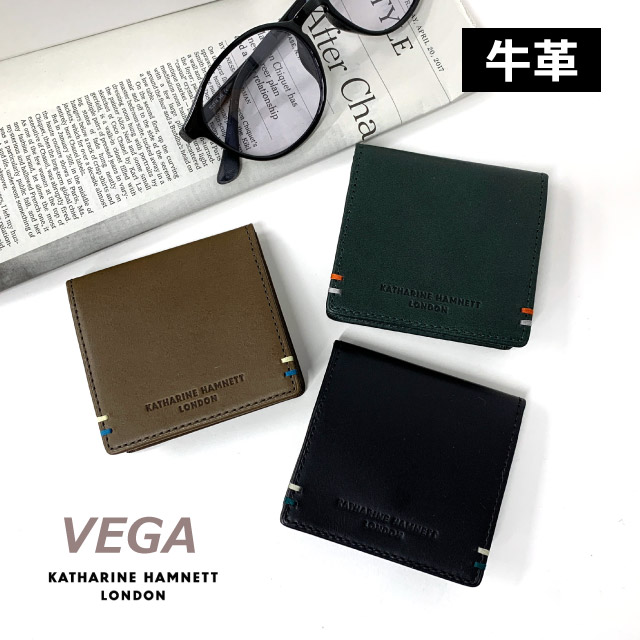 小銭入れ メンズ カード ケース ボックス型 男性財布 さいふ サイフ 見やすい 使いやすい メンズ メンズ財布 カード収納 キャッシュレス コンパクト BOX型 ボックス小銭入れ 黒 茶 緑 グリーン ブランド キャサリンハムネット BOX型ケース 490-52100