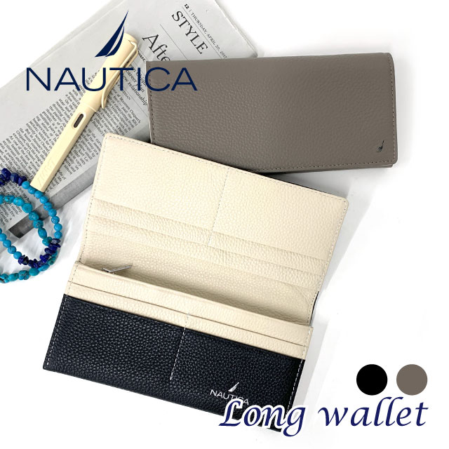 長財布 メンズ 本革 二つ折り 財布 薄型 小銭入れ スリム 牛革 カード入れ 薄い かぶせ長財布 革 おしゃれ ビジネス ブランド ノーティカ NAUTICA 人気 ロングウォレット 薄マチ 長さいふ メンズ財布 長サイフ 使いやすい 小銭入れ カード入れ 大容量 財布 サイフ 4nt0012