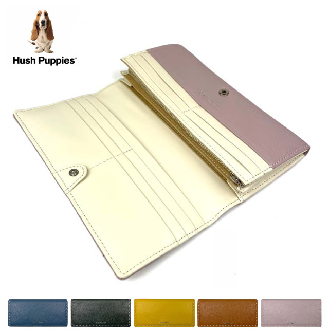 長財布 大人可愛い Hush Puppies ハッシュパピー セルポ かぶせ長財布 hp3064 レディース財布 ブランド おしゃれ 使いやすい 大容量 かわいい 牛革 パステルカラー プレゼント 財布 母の日 母 ママ お母さん 女性用 ギフト お誕生日 クリスマス 茶 青 緑 黄色 紫 金運 風水