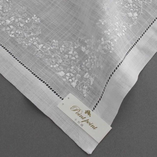【送料無料】ベトナム手刺繍ハンカチ　花　0003　ホワイト | ブライダル ハンカチ 結婚式 ハンカチ フォーマル ハンカチ ウェディング ハンカチ 結ギフト 冠婚葬祭 白 ホワイト ウェディング 花嫁 新婦 レディース ギフト