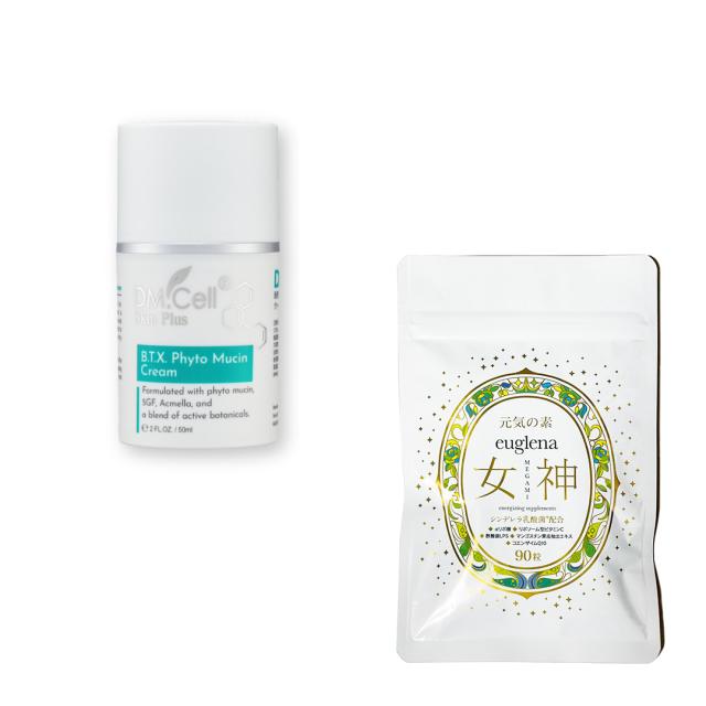 お得セットユーグレナ女神90粒＋B.T.X.フィトムチンクリーム（BTXクリームがさらに進化！）　BTXクリーム　新パッケージ商品