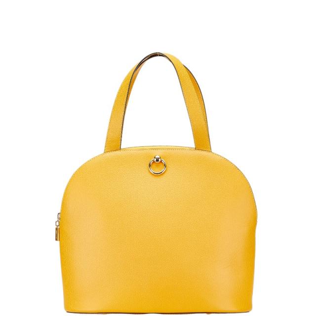 セリーヌ ロゴリング ハンドバッグ トートバッグ イエロー系 レザー レディース CELINE 【中古】