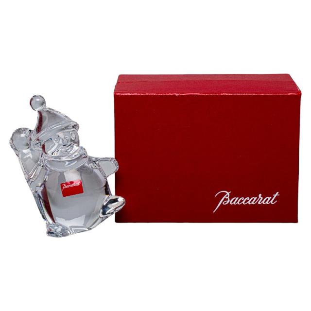 バカラ 雪だるま プレイング スノーマン オブジェ ノエルシリーズ 置物 インテリア その他小物 クリア ガラス レディース  【中古】