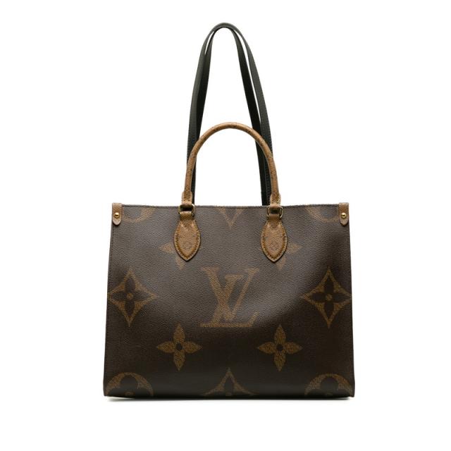 ルイ ヴィトン モノグラム ジャイアントリバース オンザゴーMM ハンドバッグ ショルダーバッグ M45321 ブラウン LOUIS VUITTON 【中古】