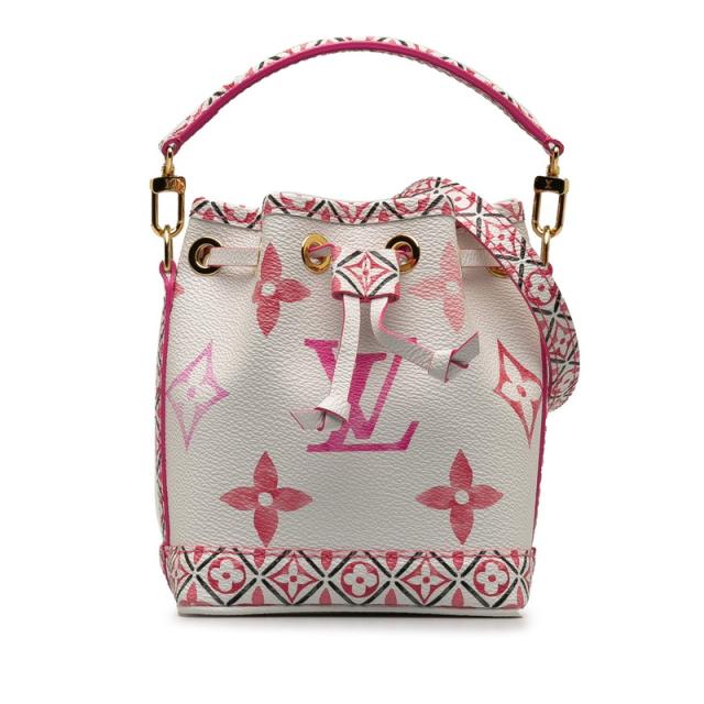 ルイ ヴィトン LVバイ ザ プール ナノ ノエ ショルダーバッグ ミニバッグ 2WAY M82386 ローズ ホワイト PVC LOUIS VUITTON 【中古】