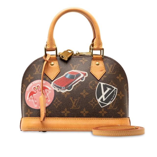 ルイ ヴィトン モノグラム アルマBB ワールドツアー ハンドバッグ ショルダーバッグ 2WAY M43230 ブラウン LOUIS VUITTON 【中古】