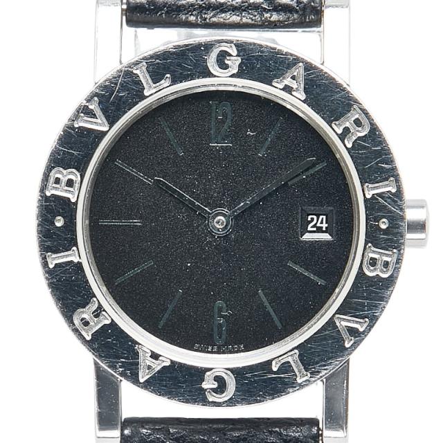 ブルガリ ブルガリブルガリ 腕時計 BB26SLD クオーツ ブラック文字盤 ステンレススチール レザー レディース BVLGARI 【中古】