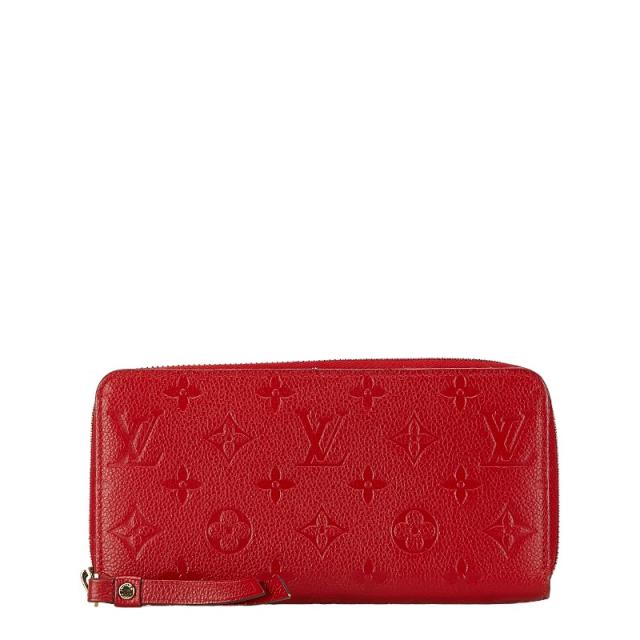 ルイ ヴィトン モノグラム アンプラント ポルトフォイユ クレマンス ジッピーウォレット 長財布 M63698 レッド LOUIS VUITTON 【中古】