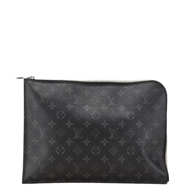 ルイ ヴィトン×キムジョーンズ モノグラム エクリプス ポシェットジュールGM DSMG限定 クラッチバッグ ブラック LOUIS VUITTON 【中古】