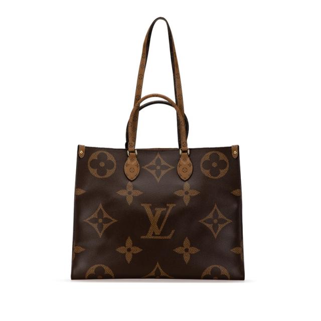 ルイ ヴィトン モノグラム ジャイアント リバース オンザゴーGM ハンドバッグ トートバッグ M44576 ブラウン LOUIS VUITTON 【中古】